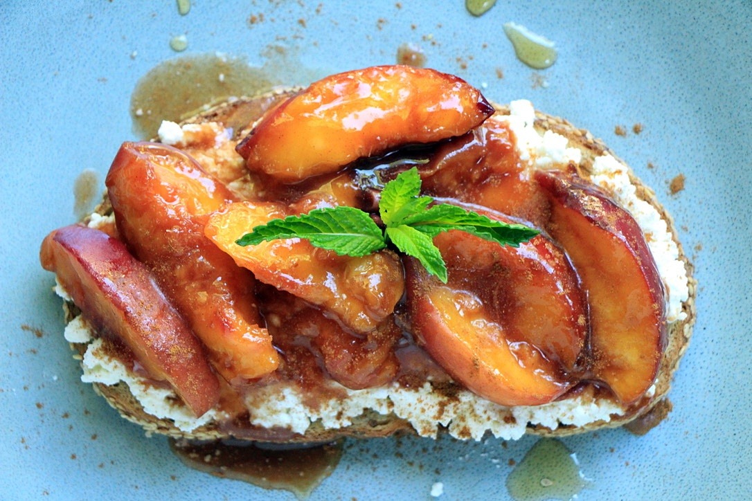 Peach And Ricotta Breakfast Toast - Aroma and Essence